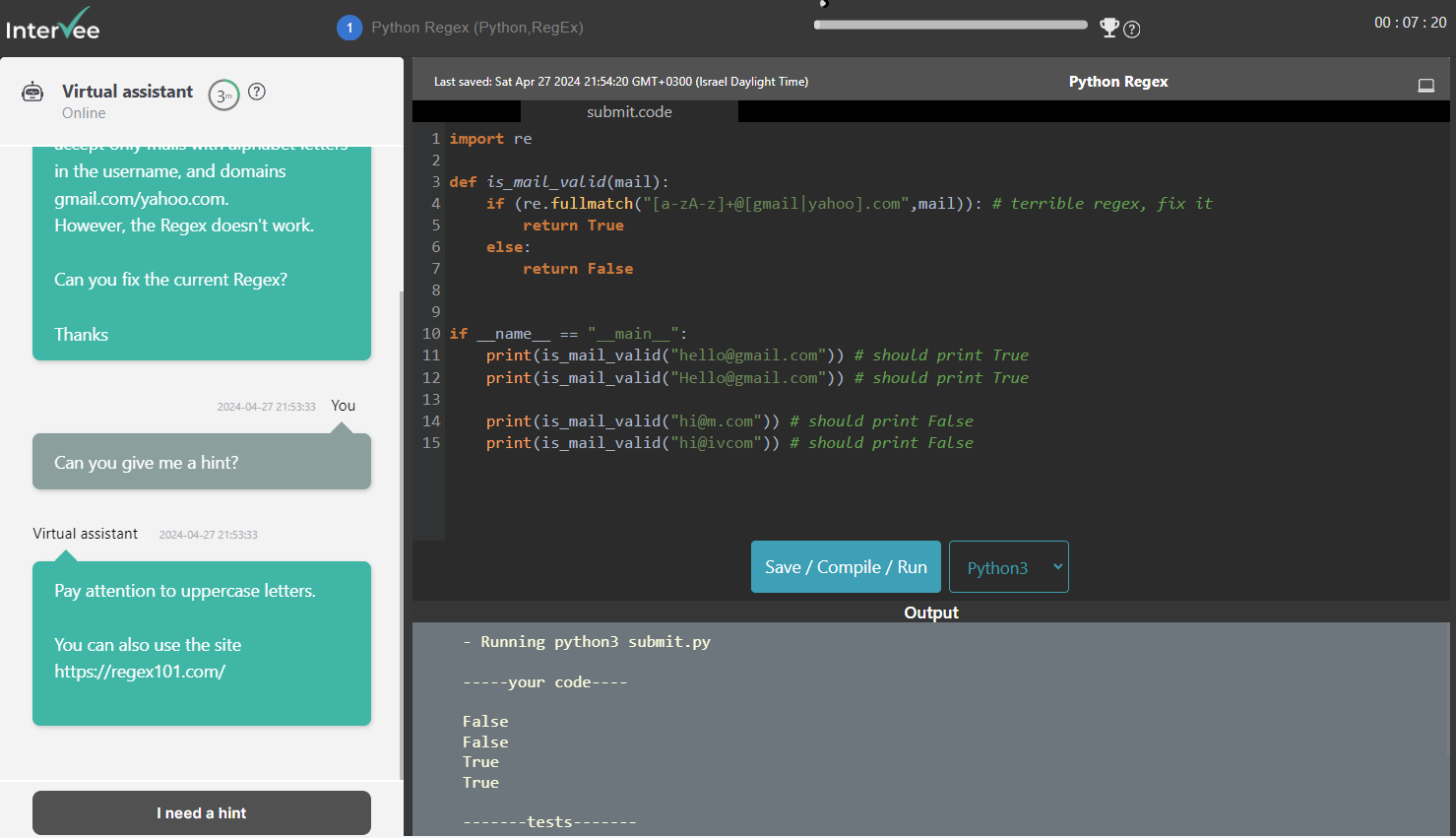 Intervee.io interactive challenges with personalized feedback